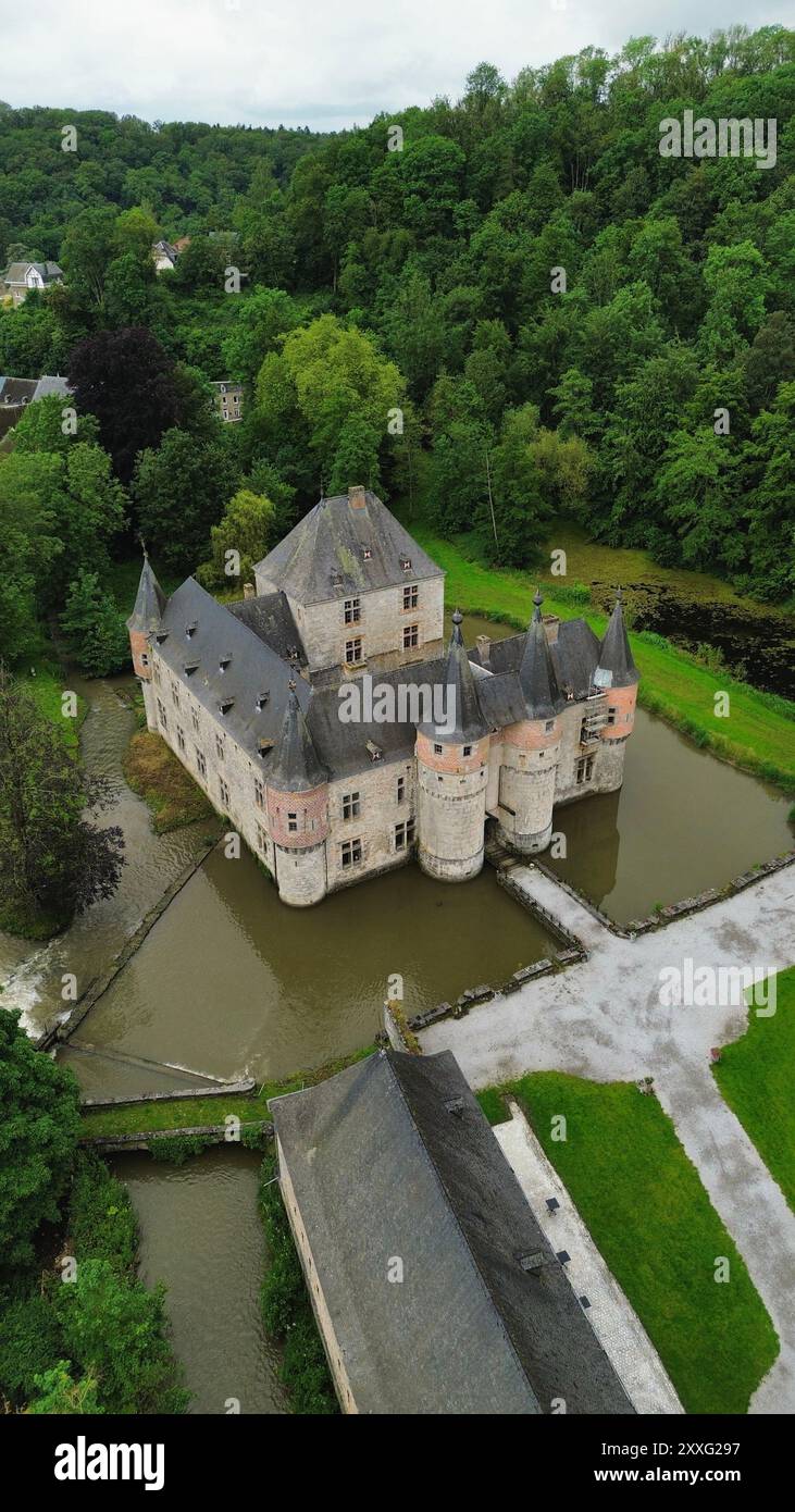 drone photo Spontin castle Belgium europe Stock Photo - Alamy