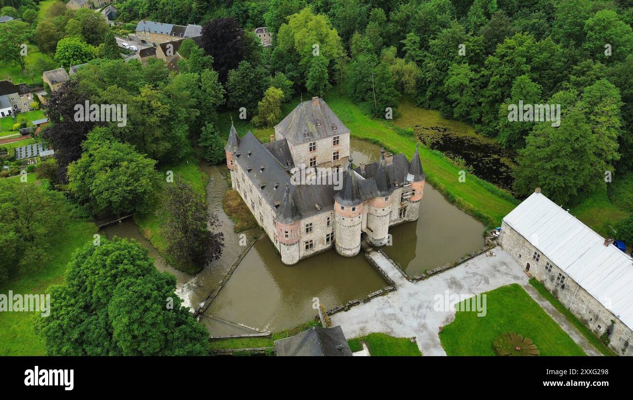 drone photo Spontin castle Belgium europe Stock Photo - Alamy