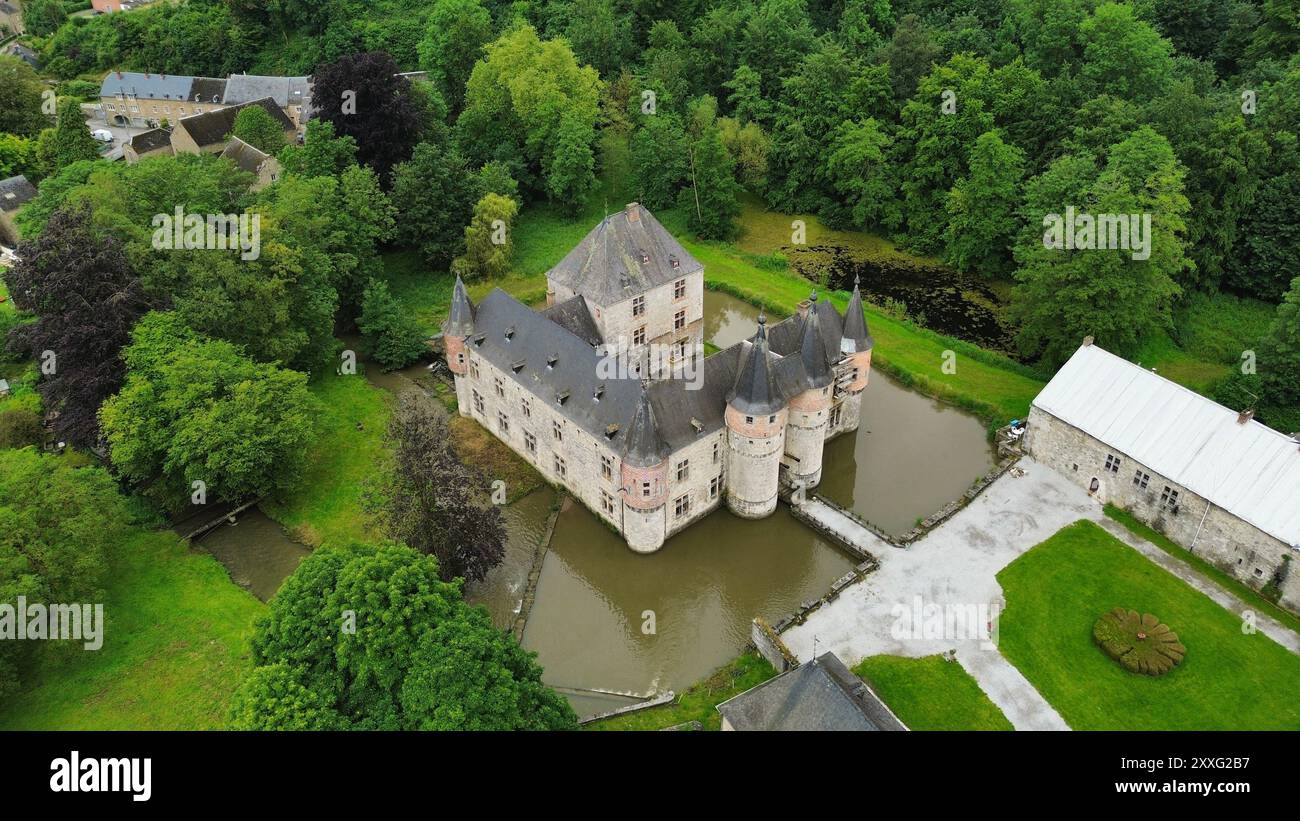 drone photo Spontin castle Belgium europe Stock Photo - Alamy