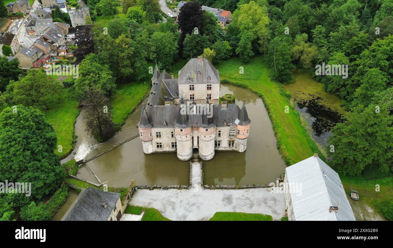 drone photo Spontin castle Belgium europe Stock Photo - Alamy
