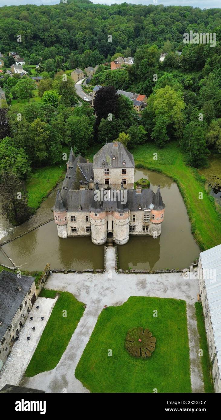 drone photo Spontin castle Belgium europe Stock Photo - Alamy