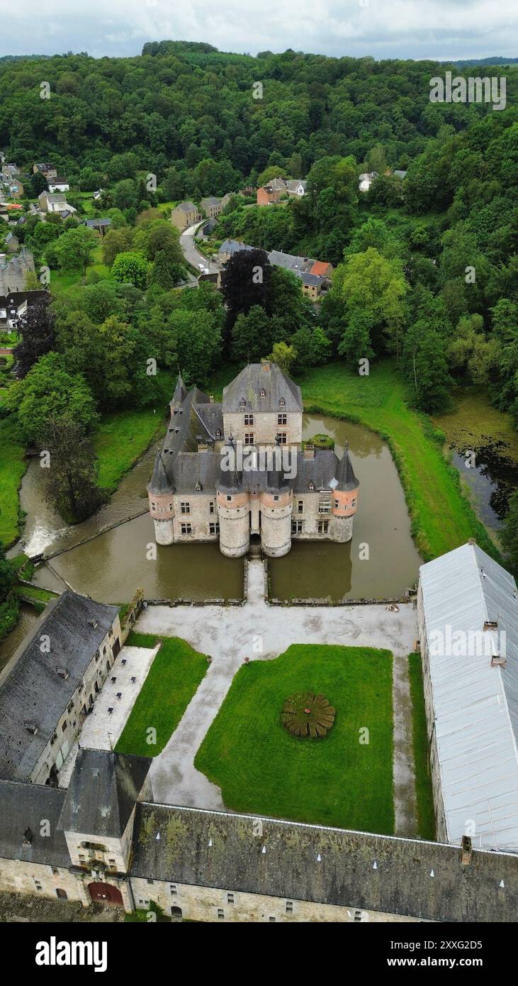 drone photo Spontin castle Belgium europe Stock Photo - Alamy