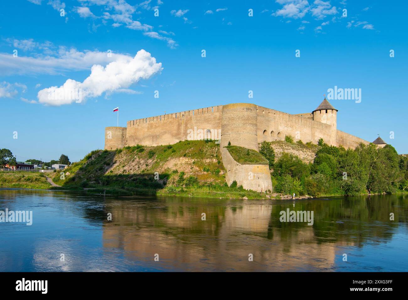 Narva fortress on the border of Estonia and Russia, unique view - the ...