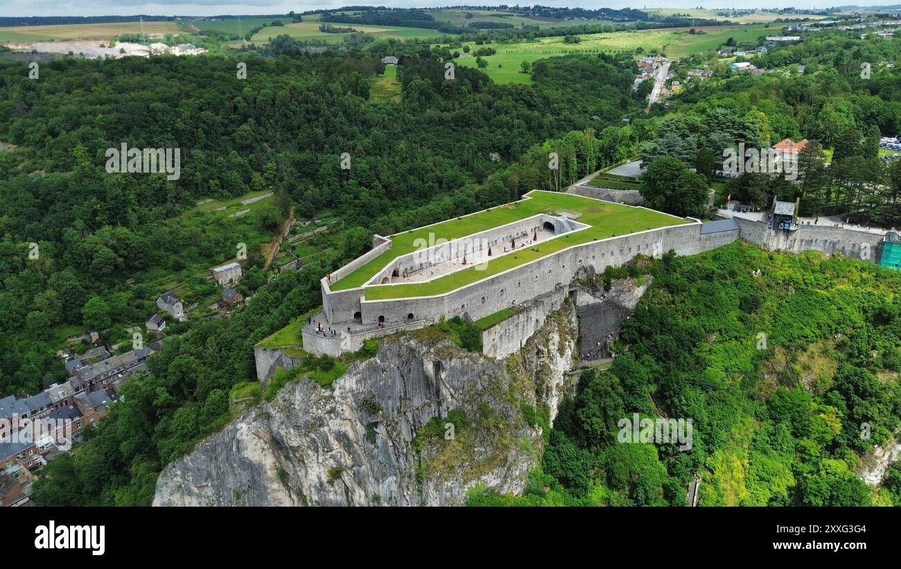 drone photo Dinant citadel belgium europe Stock Photo - Alamy