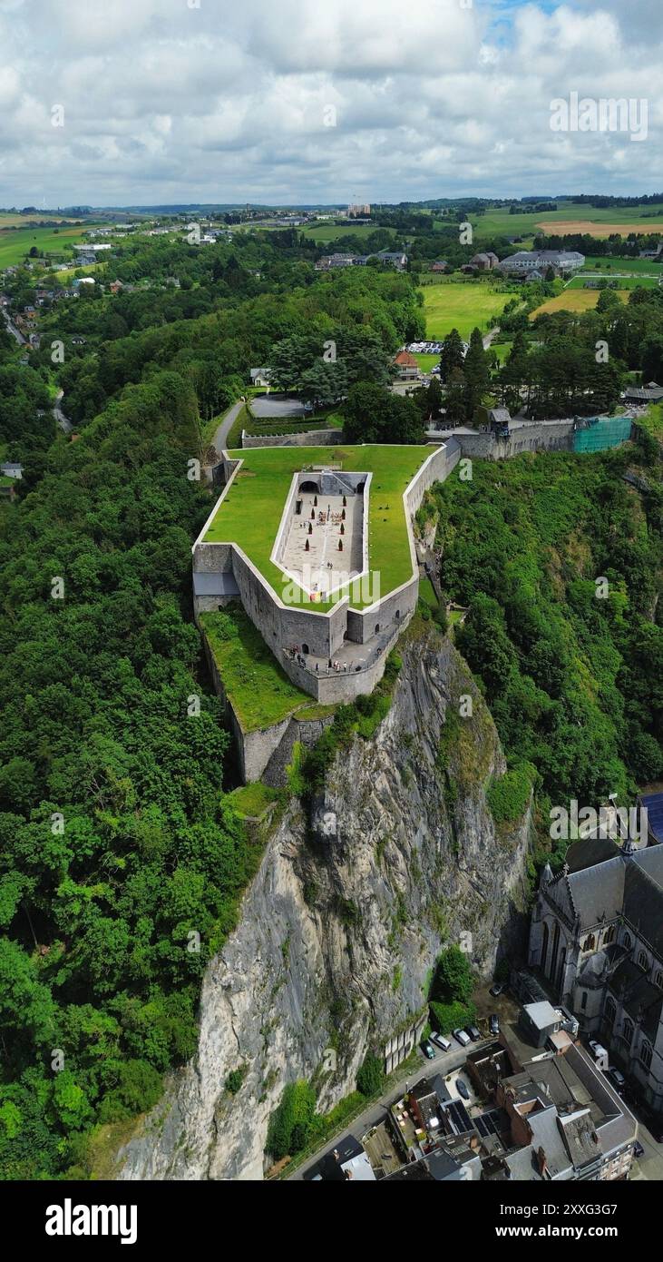drone photo Dinant citadel Belgium europe Stock Photo - Alamy