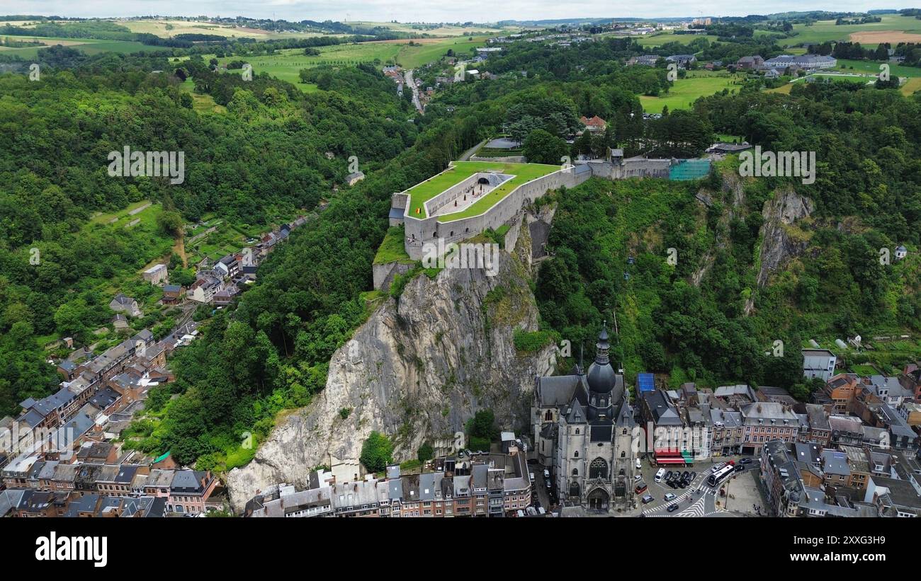 drone photo Dinant citadel belgium europe Stock Photo - Alamy