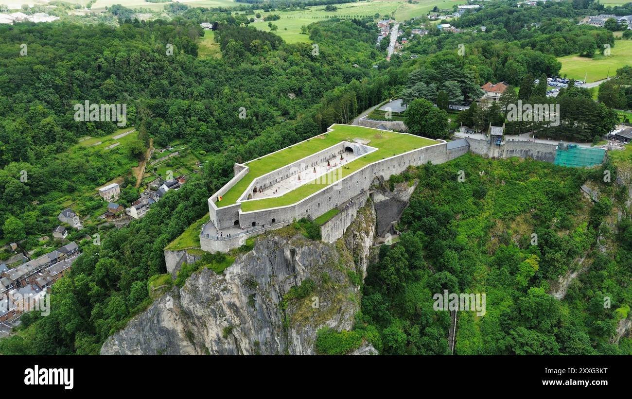 drone photo Dinant citadel Belgium europe Stock Photo - Alamy