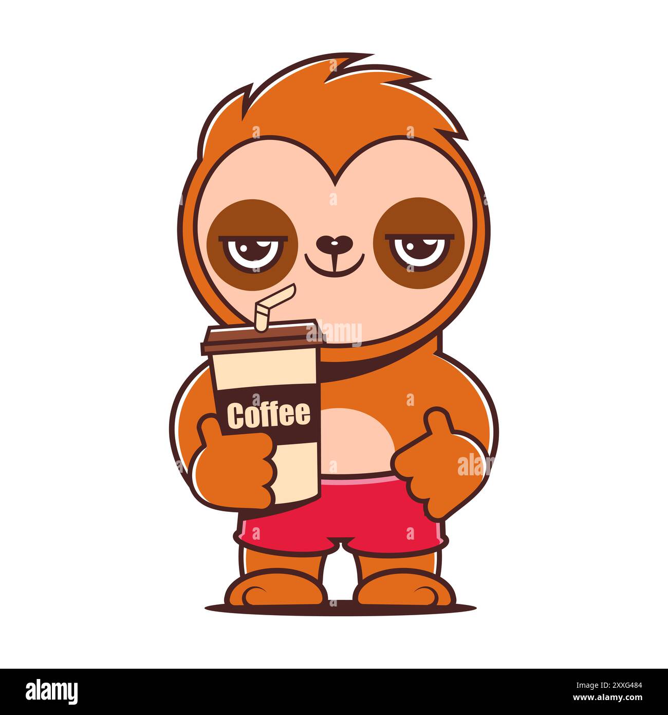 Twitch emote cute sloth vector icon. Funny baby sloth animal series ...