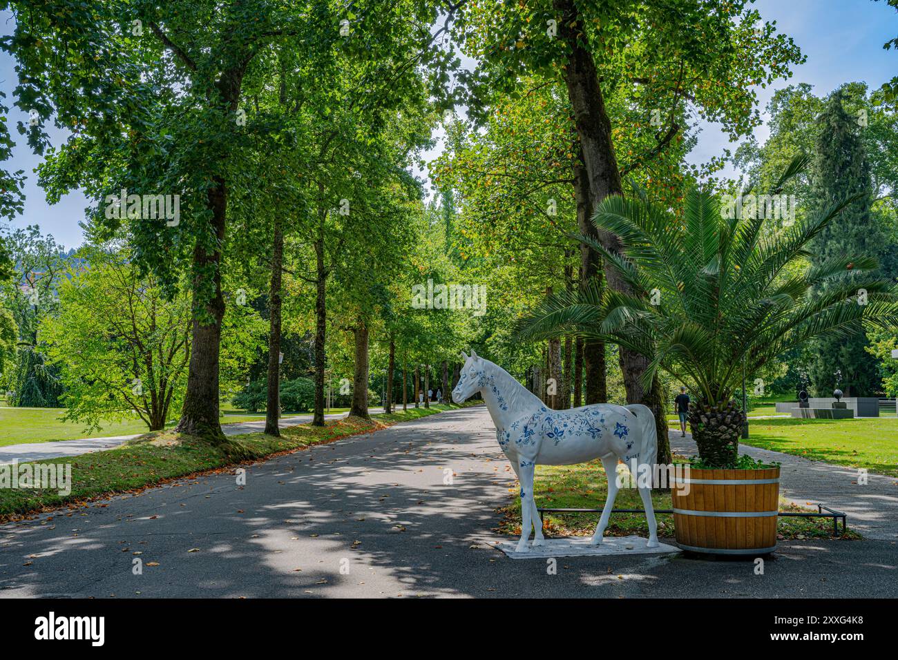 The Lichtentaler Allee in the spa gardens of Baden Baden, with horse ...