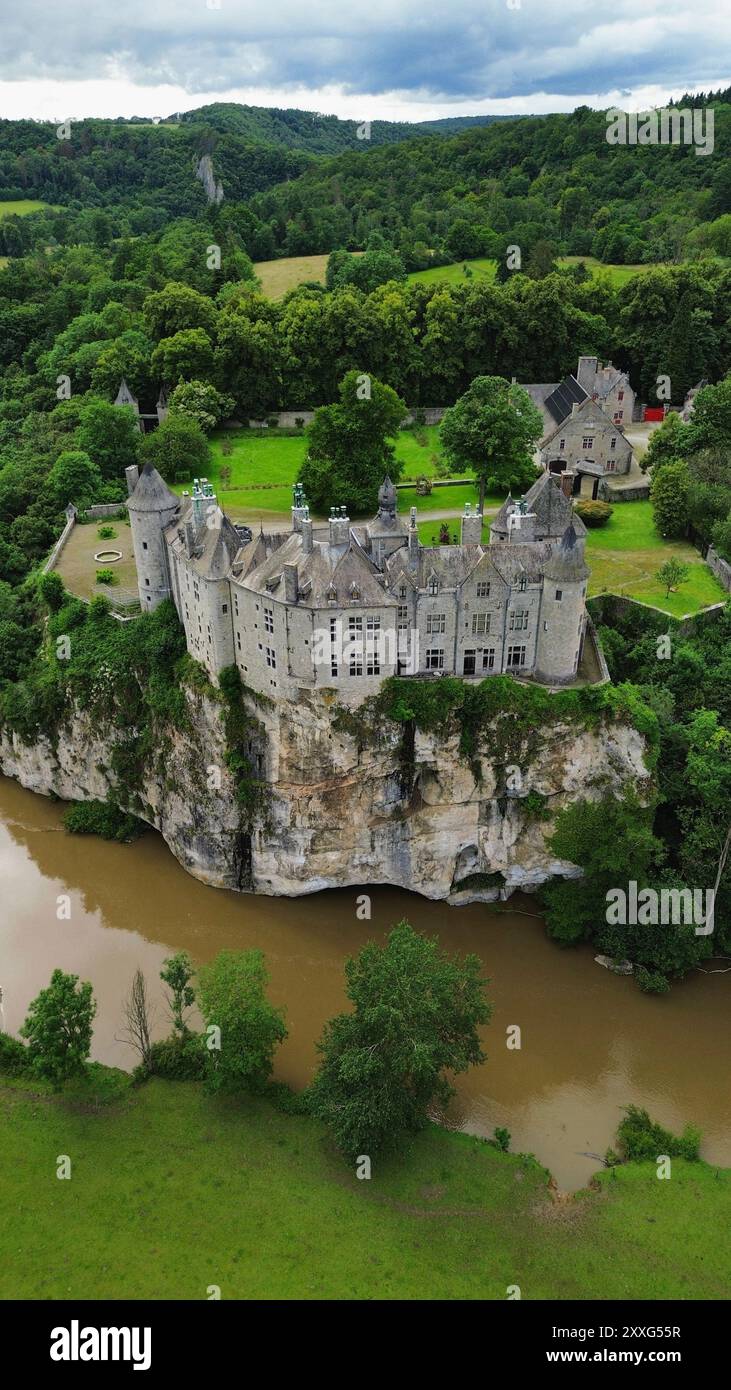 drone photo Walzin castle Belgium europe Stock Photo - Alamy
