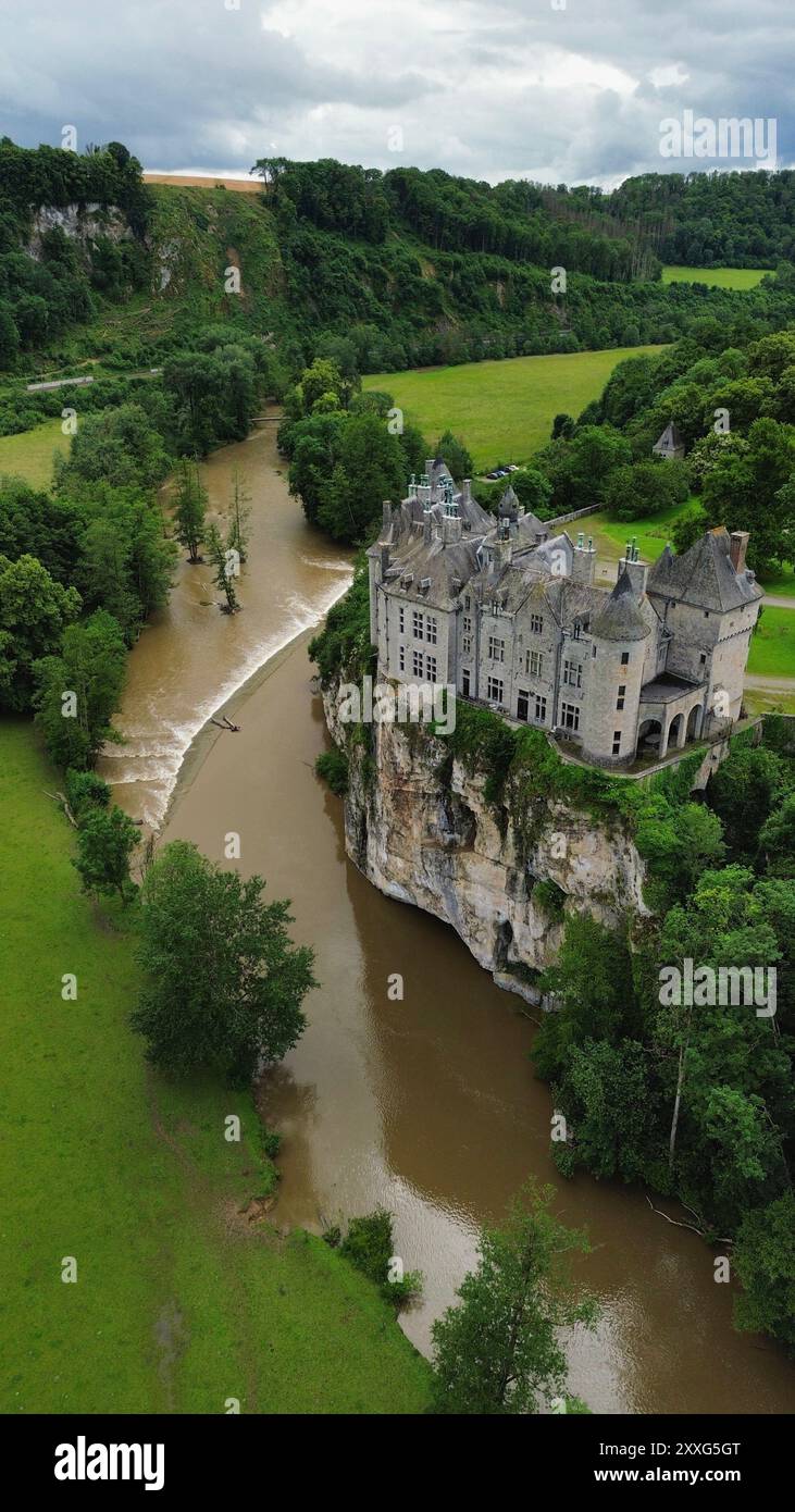 drone photo Walzin castle Belgium europe Stock Photo - Alamy