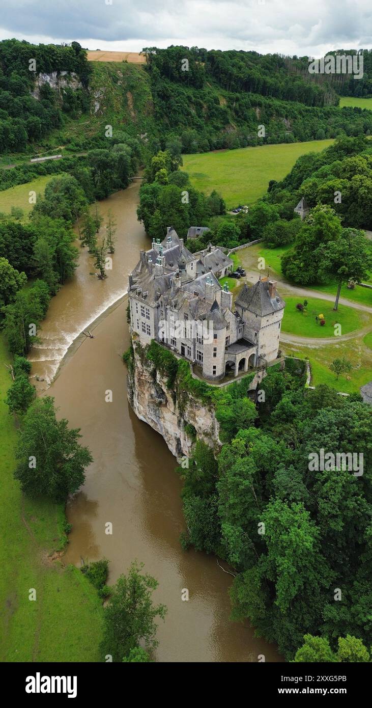 drone photo Walzin castle Belgium europe Stock Photo - Alamy