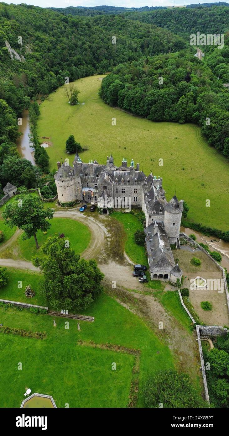 drone photo Walzin castle Belgium europe Stock Photo - Alamy