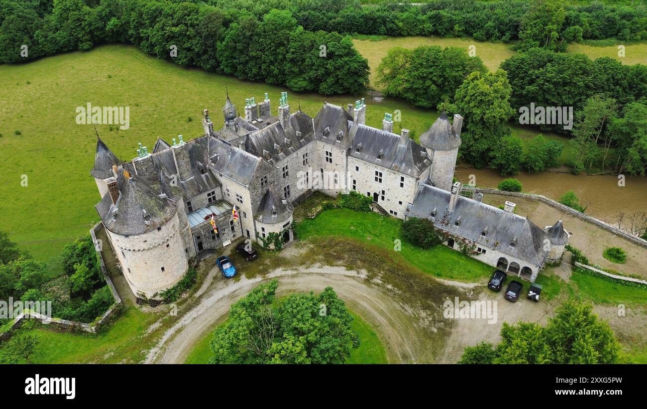 drone photo Walzin castle Belgium europe Stock Photo - Alamy