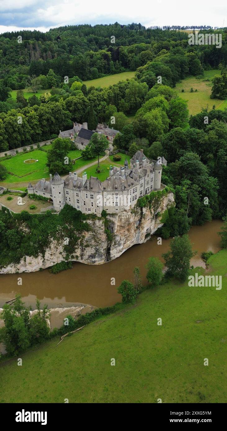 drone photo Walzin castle Belgium europe Stock Photo - Alamy