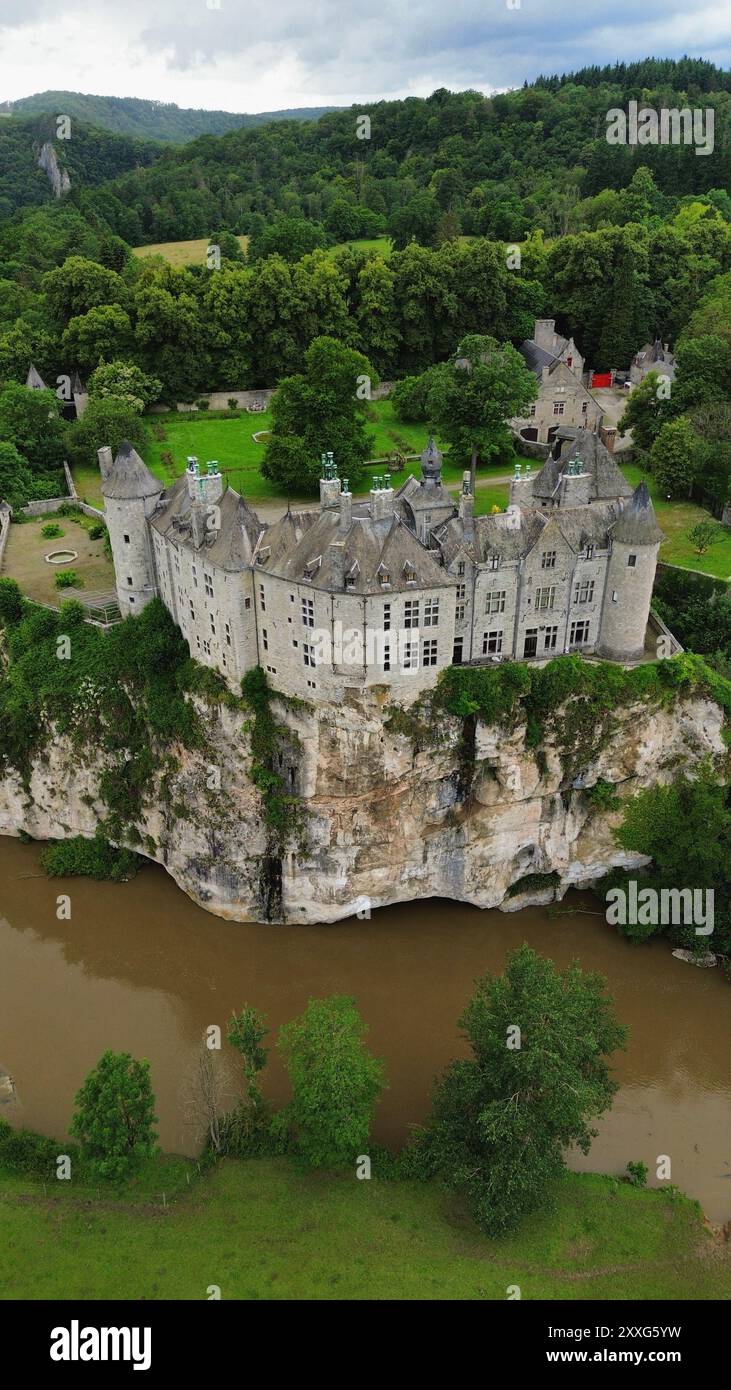 drone photo Walzin castle Belgium europe Stock Photo - Alamy