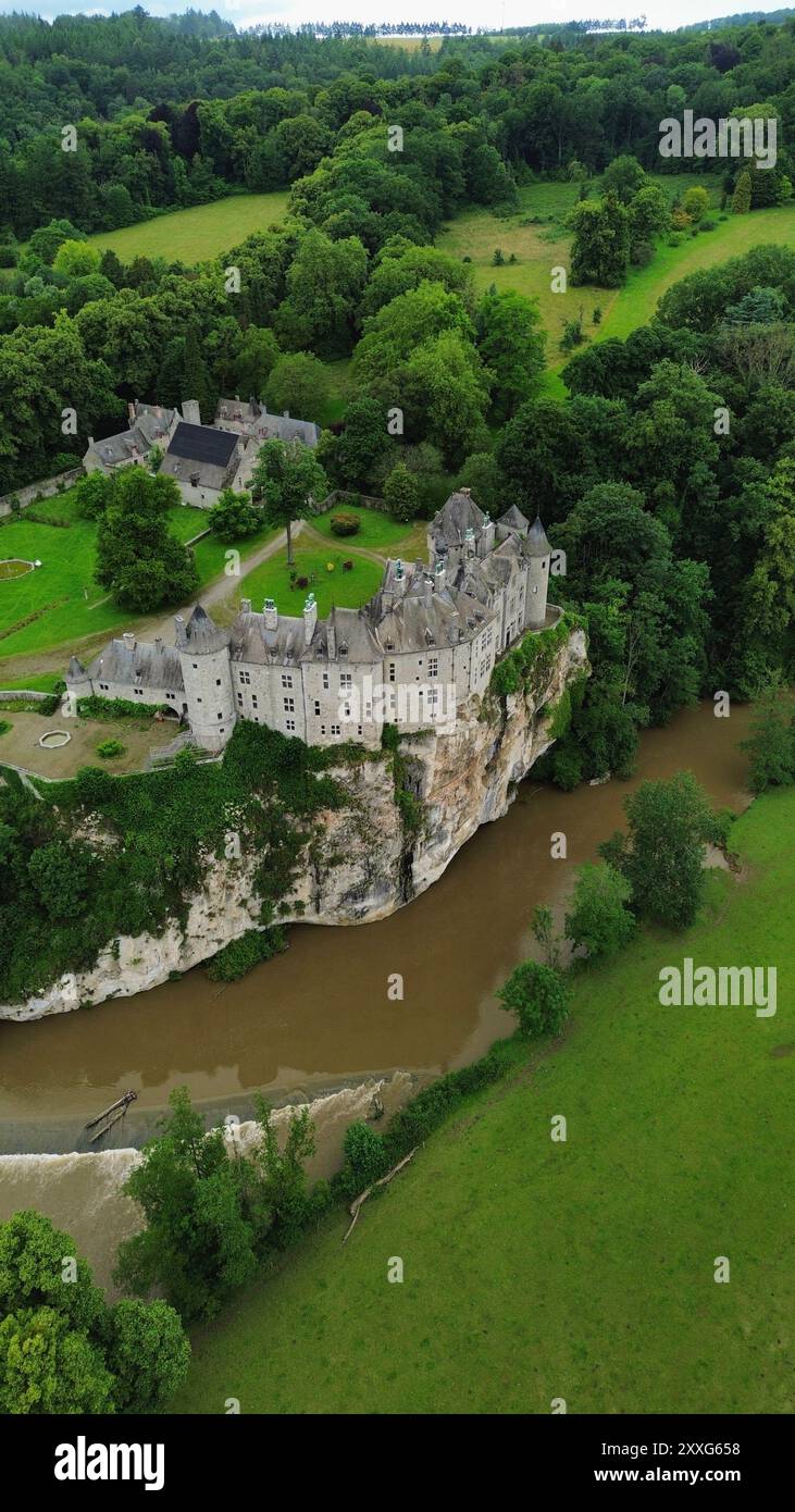 drone photo Walzin castle Belgium europe Stock Photo - Alamy