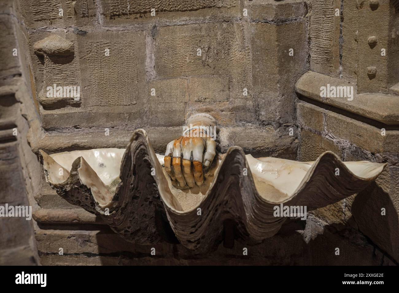 Ancient holy water font hi-res stock photography and images - Alamy