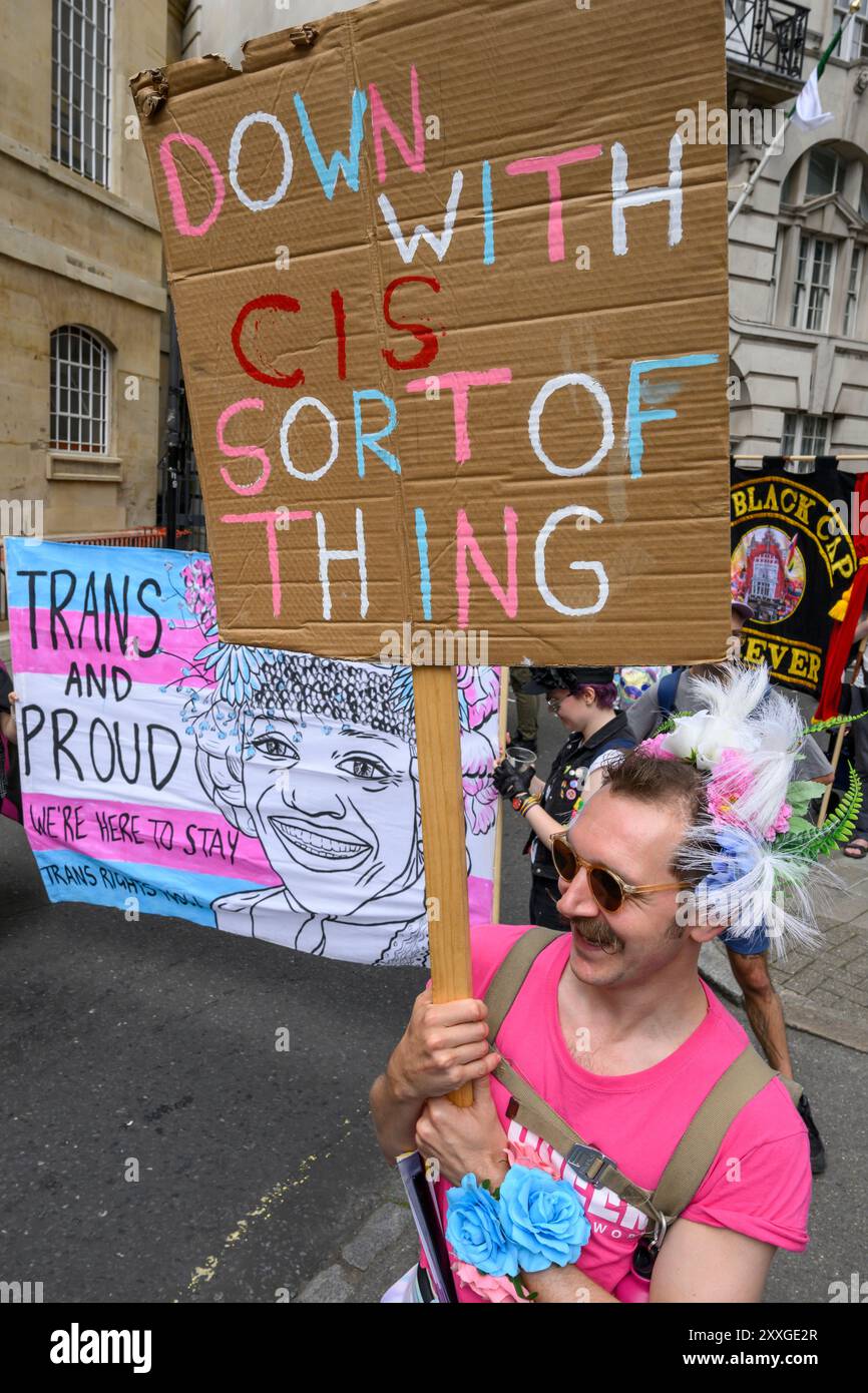 Marchers gather at the beginning of the London Trans+ Pride march ...