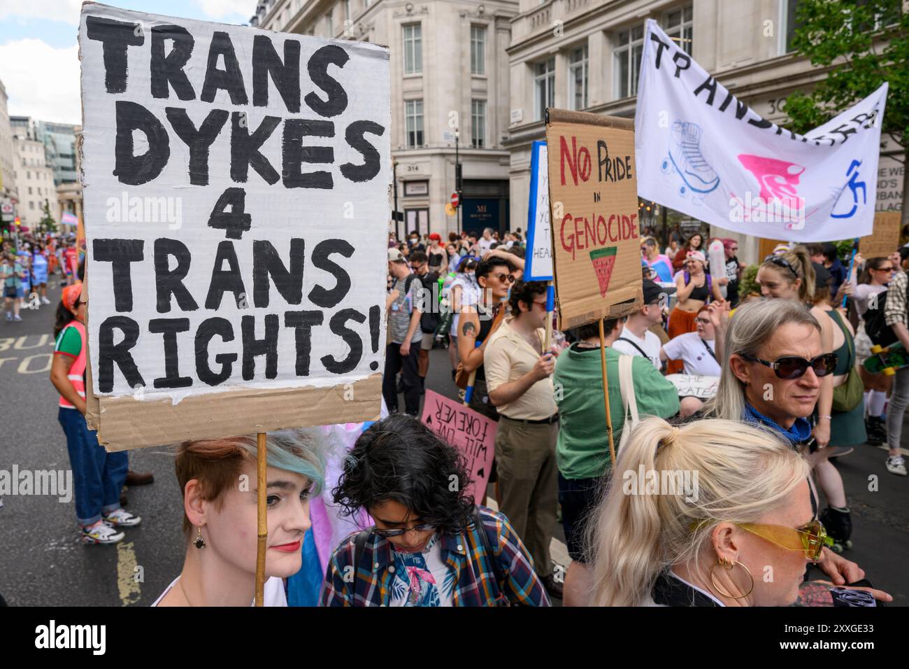 Marchers gather at the beginning of the London Trans+ Pride march ...