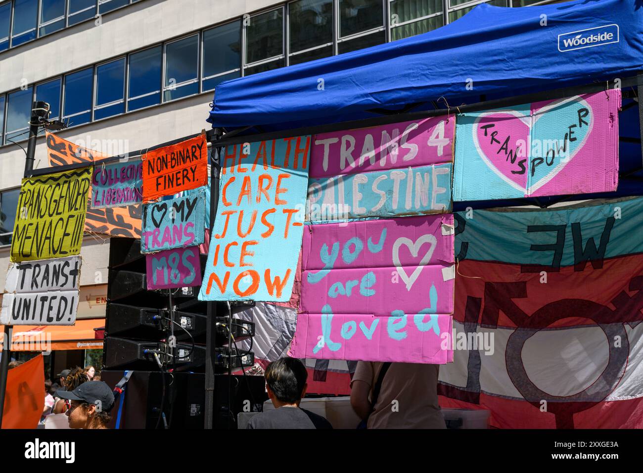 Marchers gather at the beginning of the London Trans+ Pride march ...