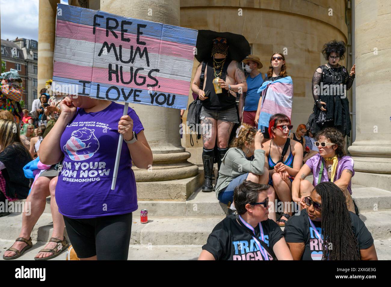 Marchers gather at the beginning of the London Trans+ Pride march ...