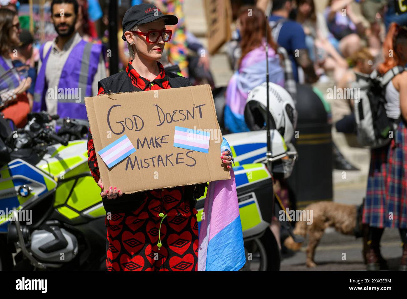 Marchers gather at the beginning of the London Trans+ Pride march ...