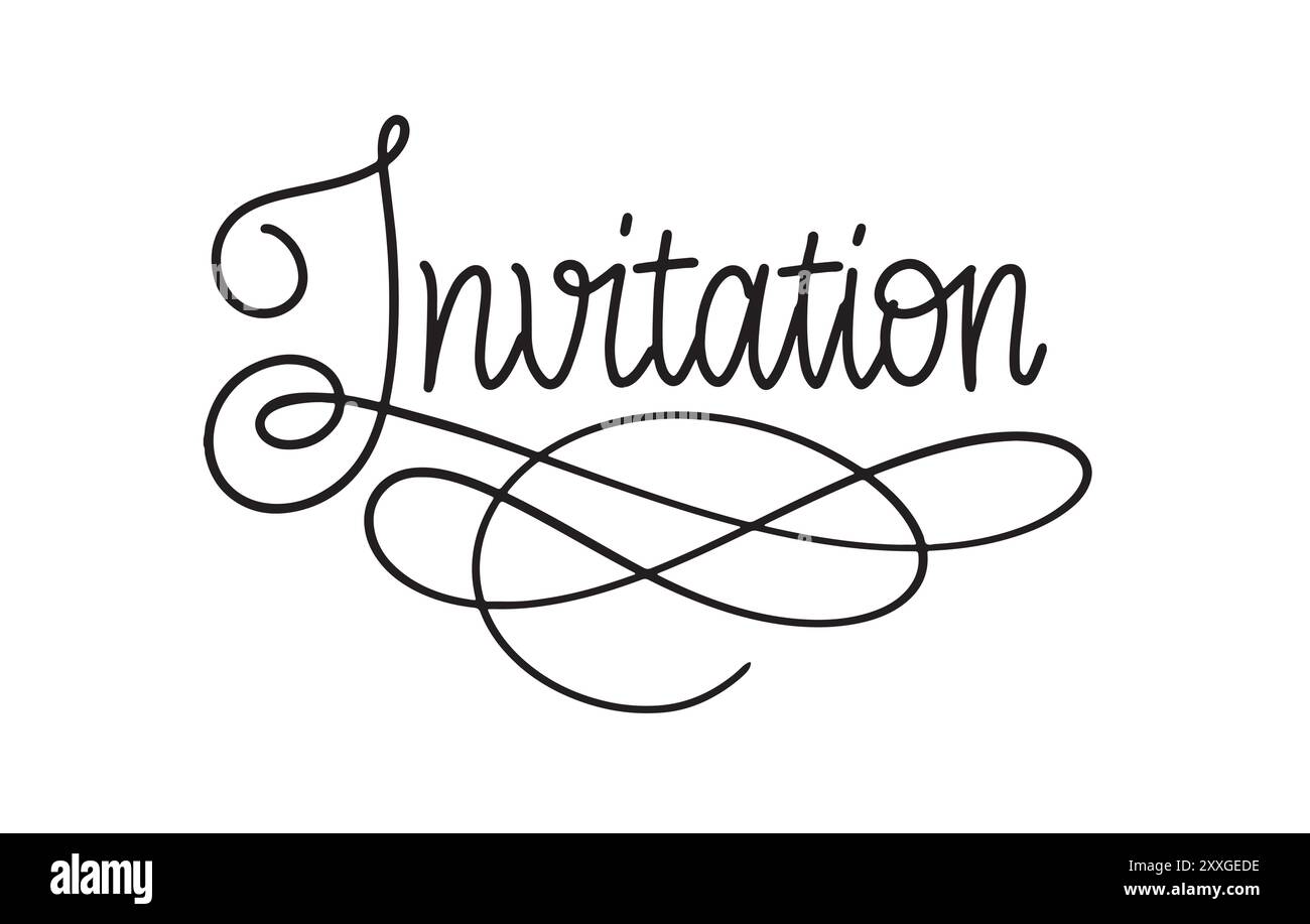 Invitation monoline Lettering Phrase Stock Vector Image & Art - Alamy