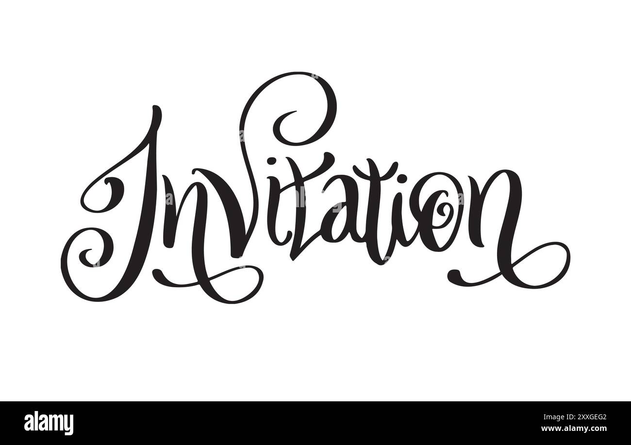 Invitation bouncy curly modern calligraphy Stock Vector Image & Art - Alamy