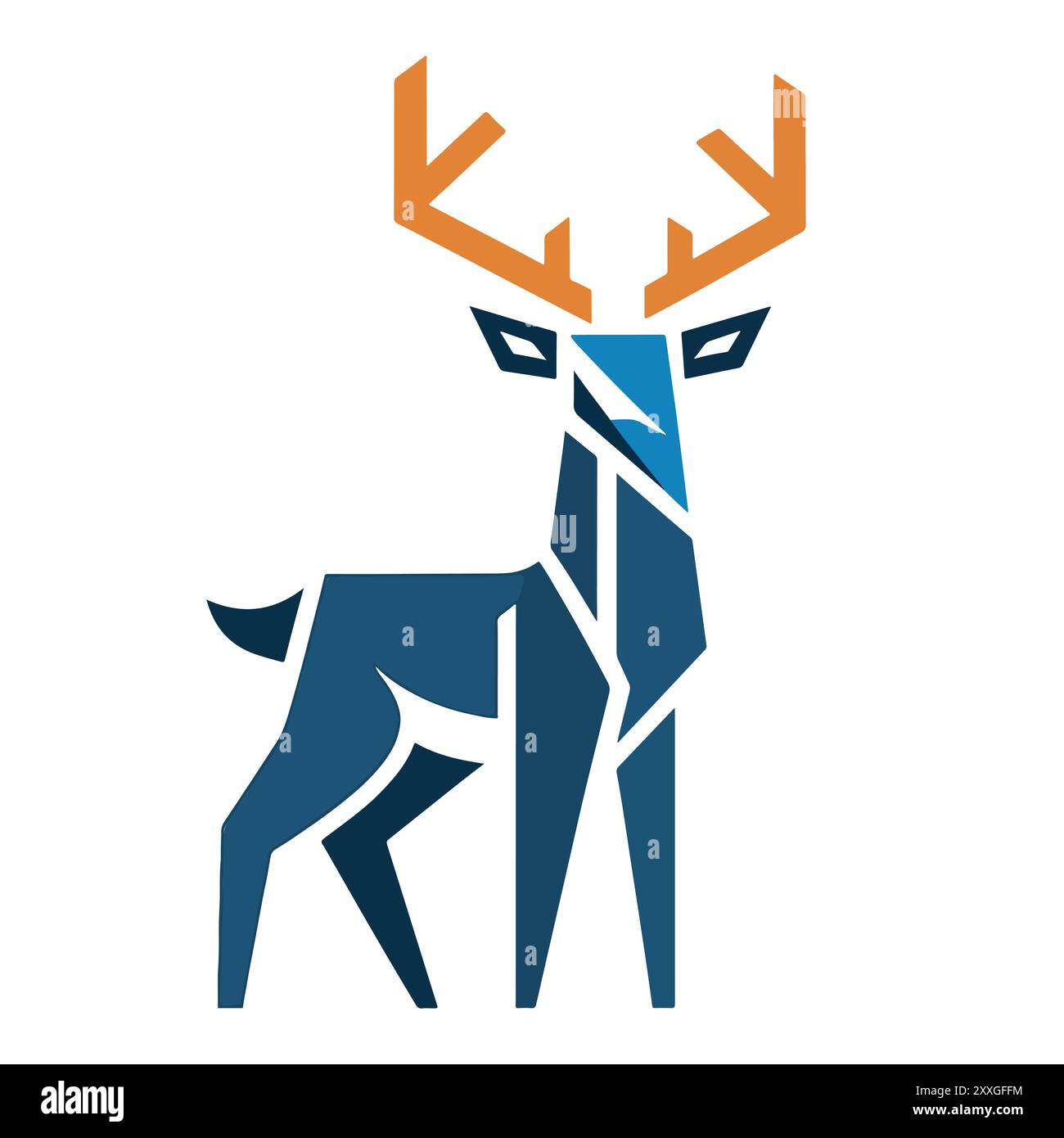 Stylized deer logo template design, geometric deer logo concept, rain ...