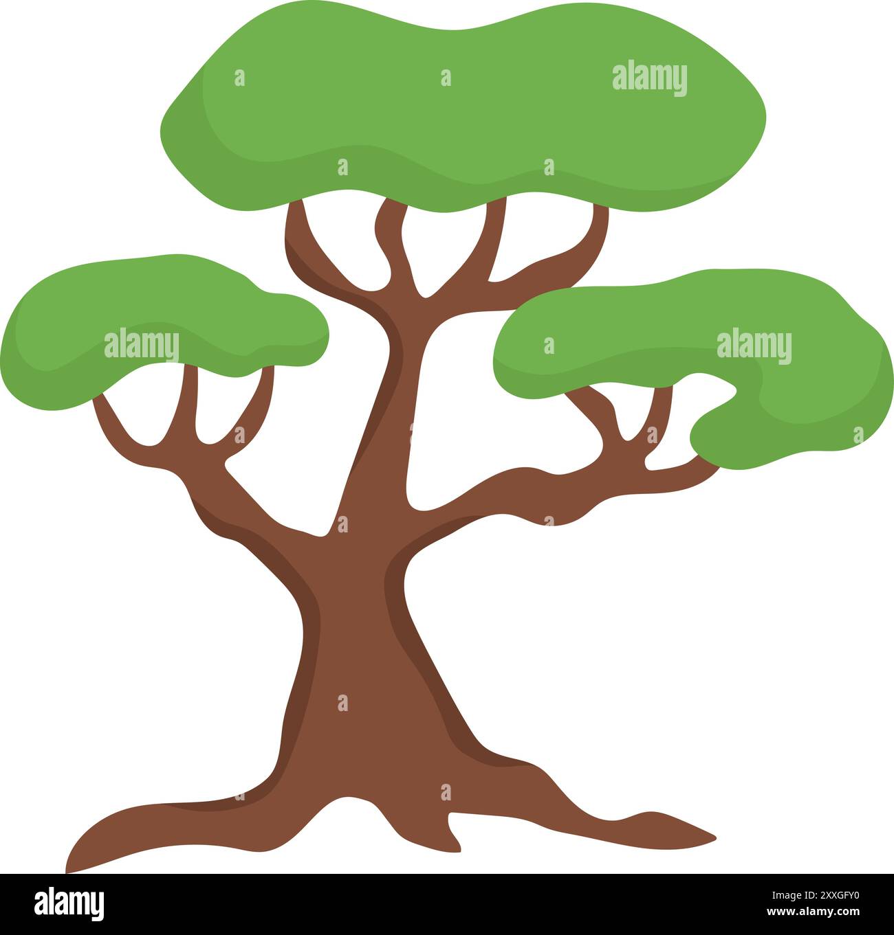 Cute tree illustration. Vector green plant icon. Woodland or forest ...