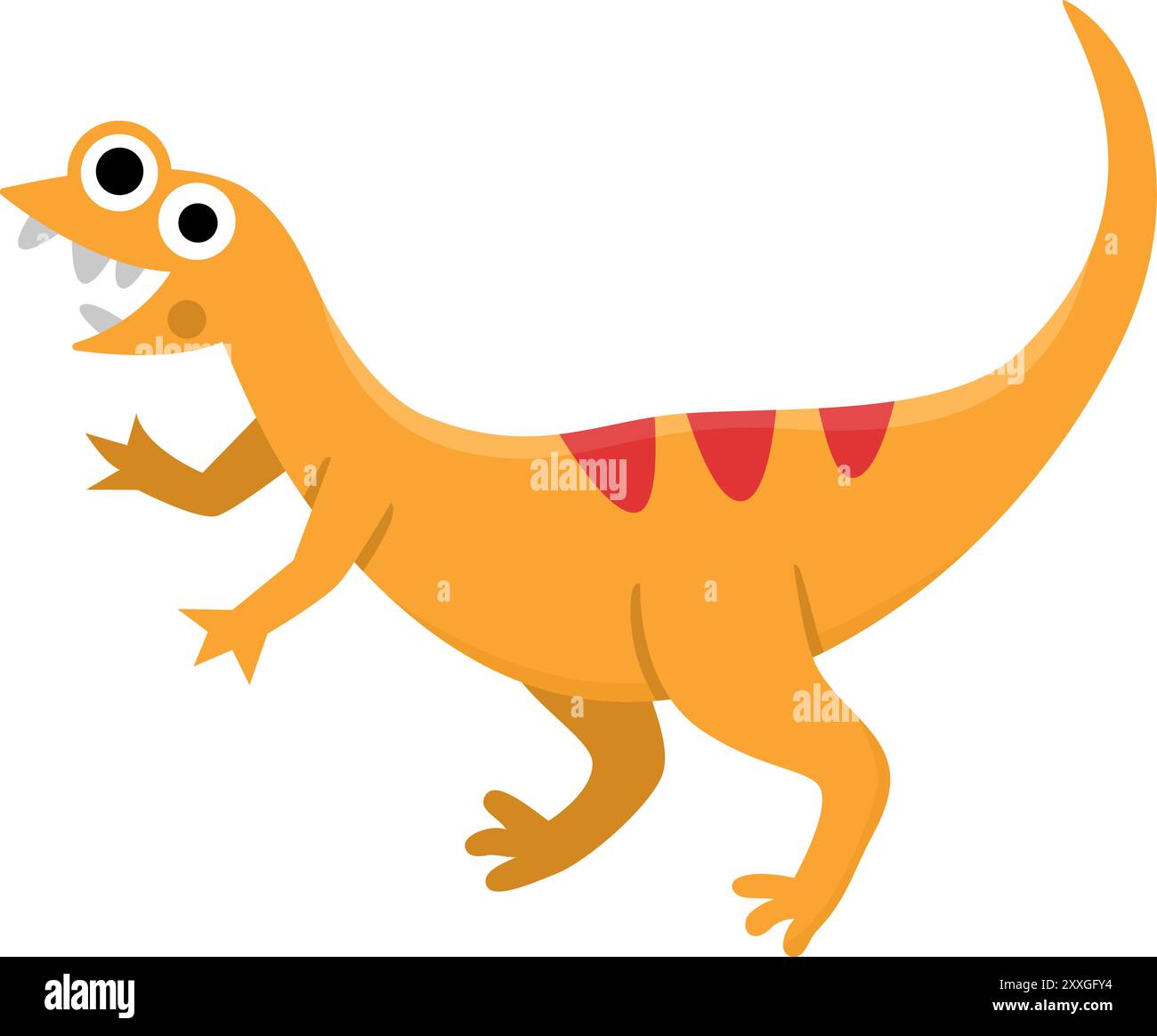 Vector compsognathus icon. Cute dinosaur illustration for kids. Funny ...
