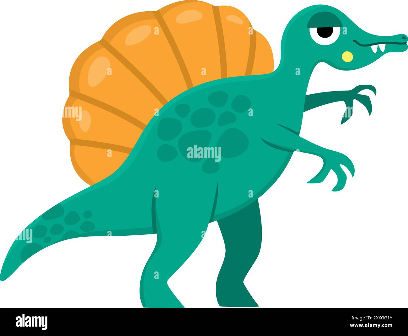 Vector spinosaurus icon. Cute dinosaur illustration for kids. Funny ...