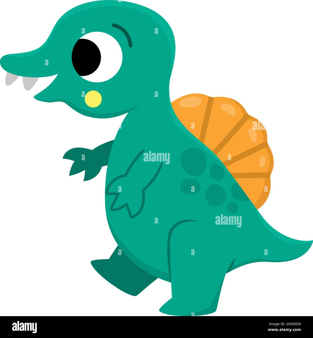 Vector baby spinosaurus icon. Cute little dinosaur illustration for ...
