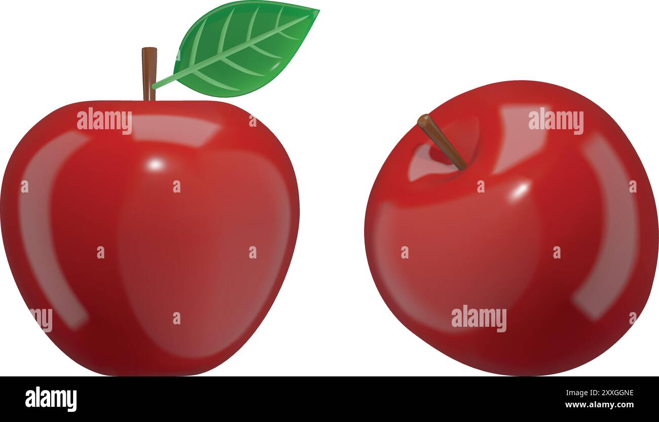 Stylized apple hi-res stock photography and images - Alamy