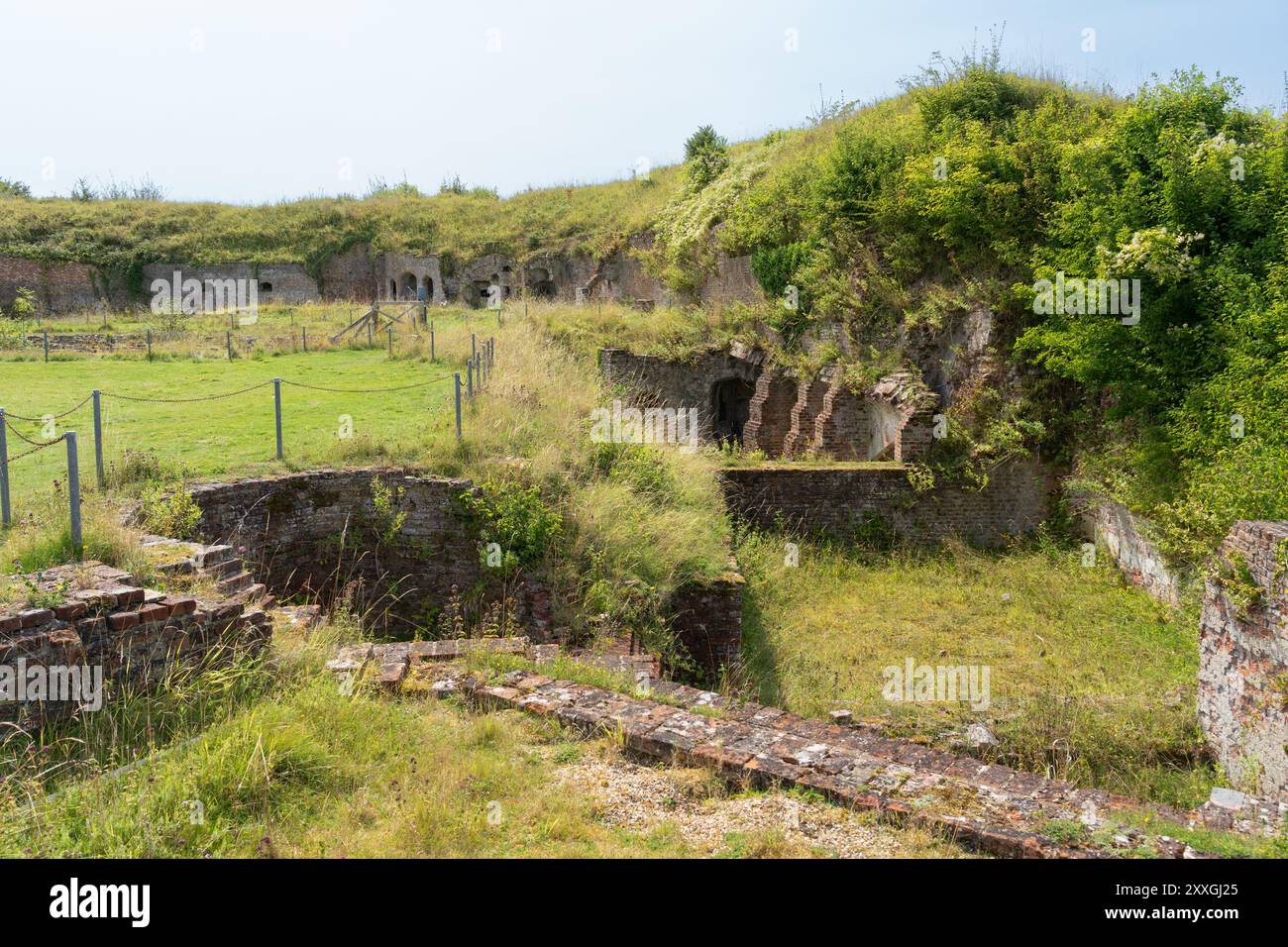 Overview of Basing House from inside the ruins, destroyed after it's ...