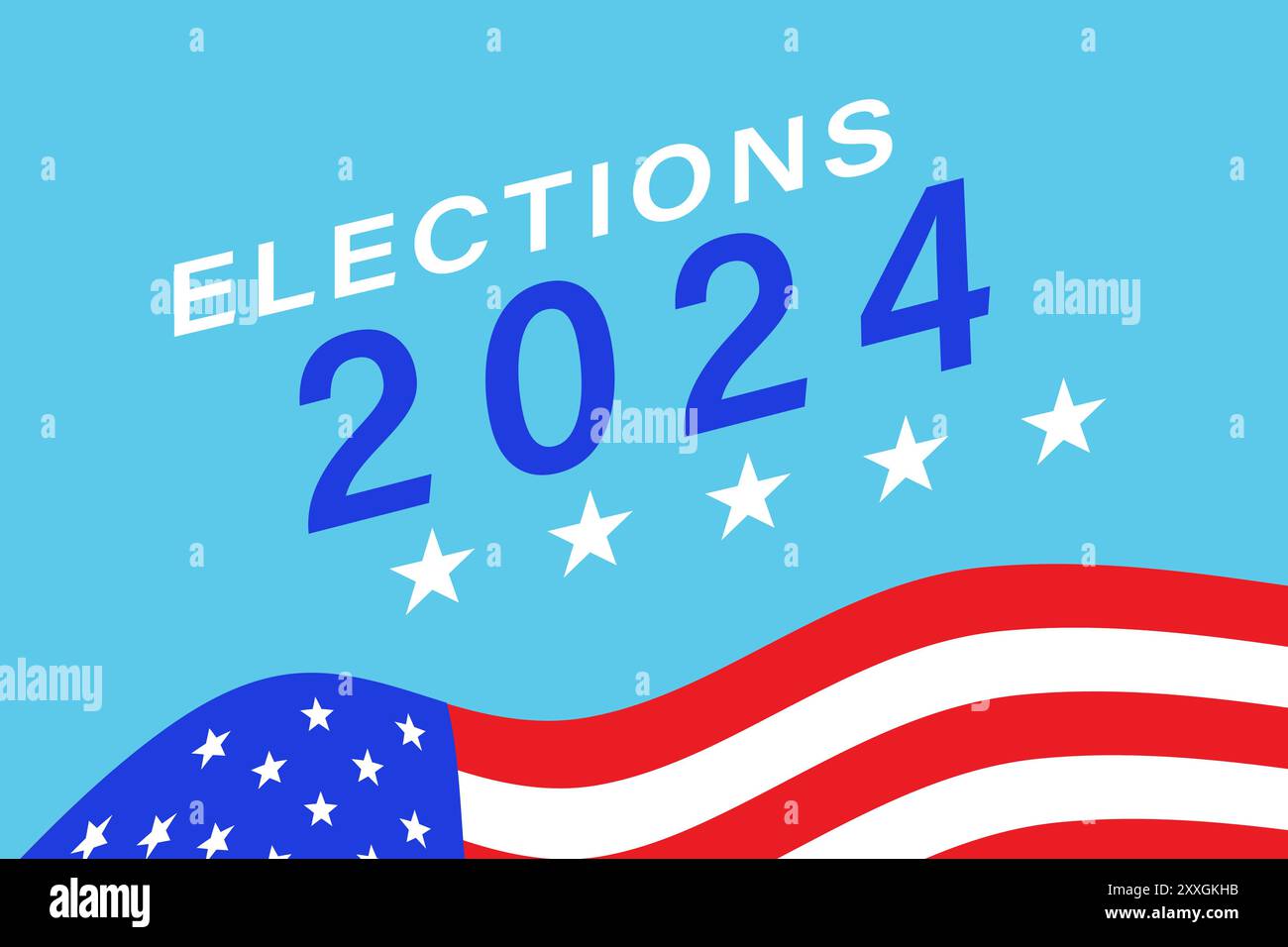 2024 presidential elections banner with us flag Stock Vector Image ...