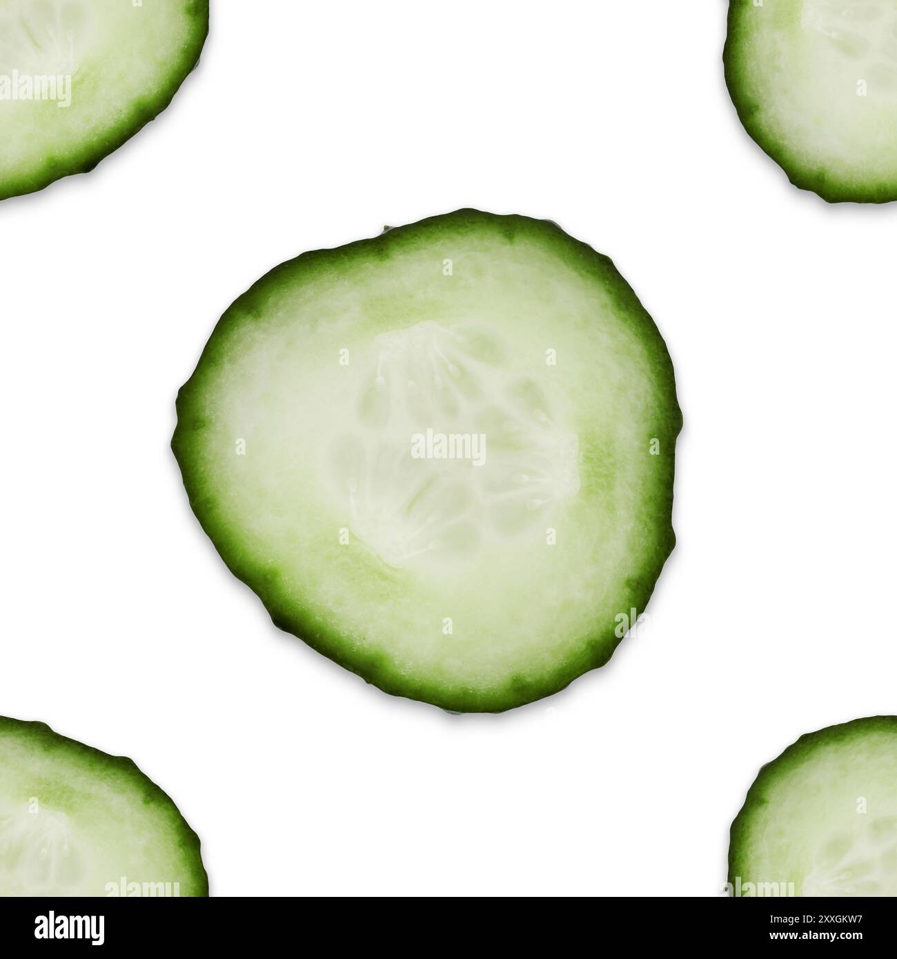 Round cucumber slices on white background, pattern design Stock Photo ...
