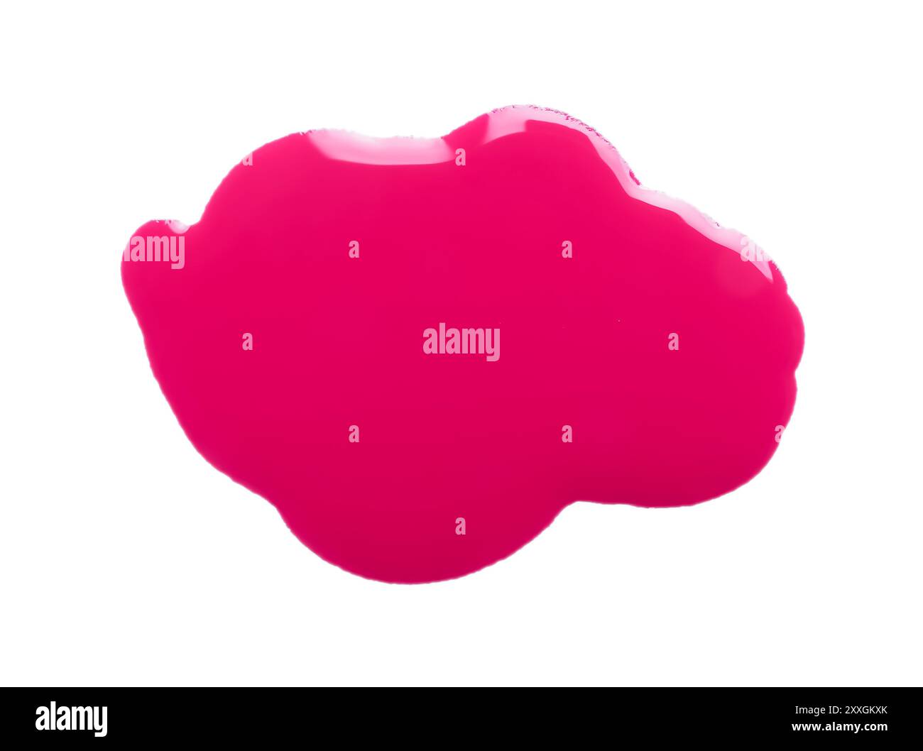 Spot of magenta ink isolated on white, top view Stock Photo - Alamy