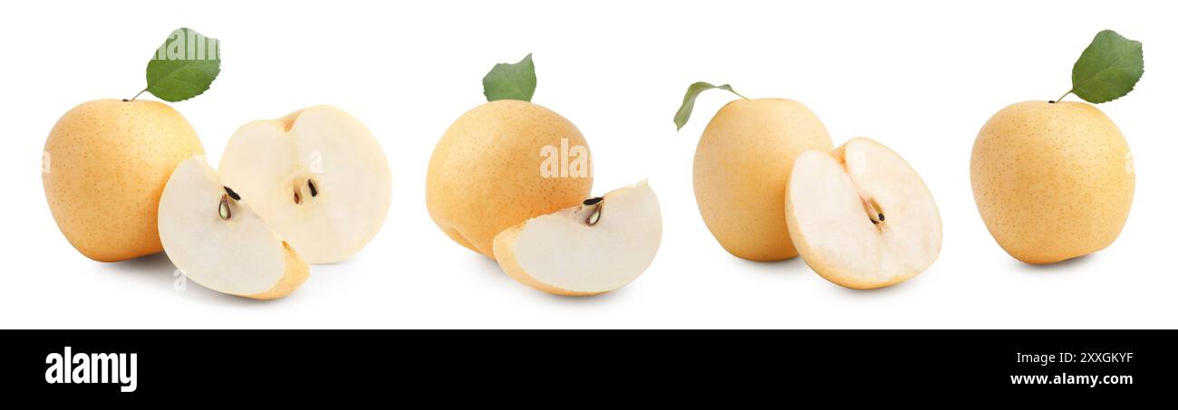 Fresh apple pears isolated on white, set Stock Photo - Alamy