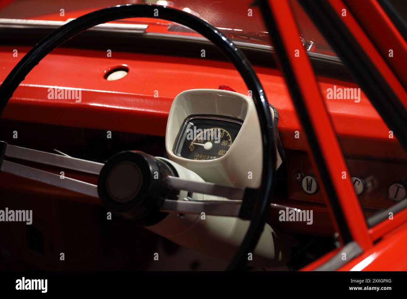 60s car dashboard instrument panel design Stock Photo - Alamy