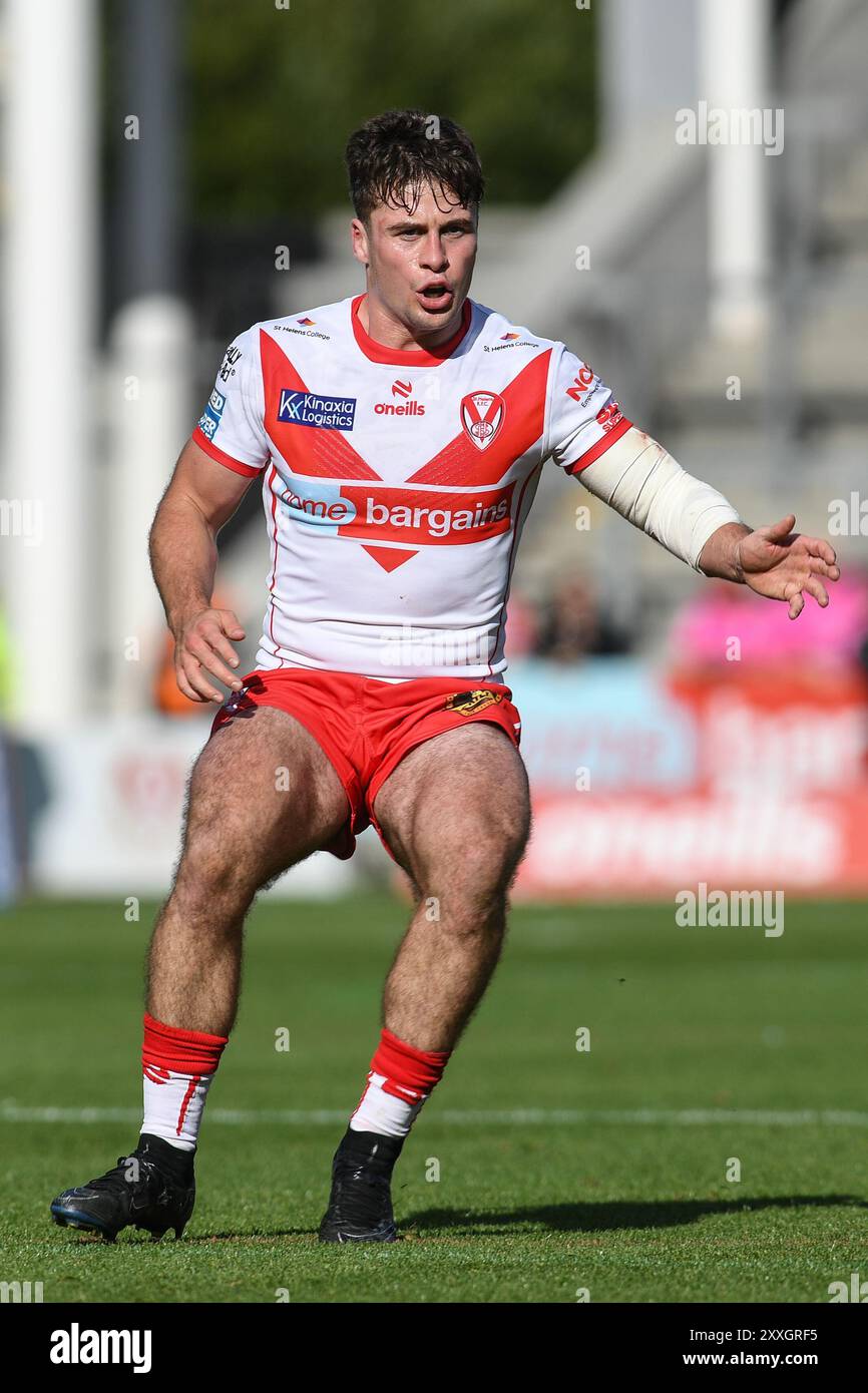 St. Helens, England - 24th August 2024 - Jake Burns of St Helens. Rugby League Betfred Super ...