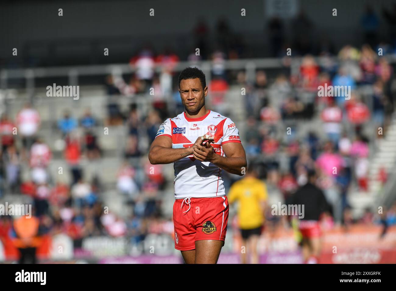 St. Helens, England - 24th August 2024 - Moses Mbye of St Helens. Rugby ...