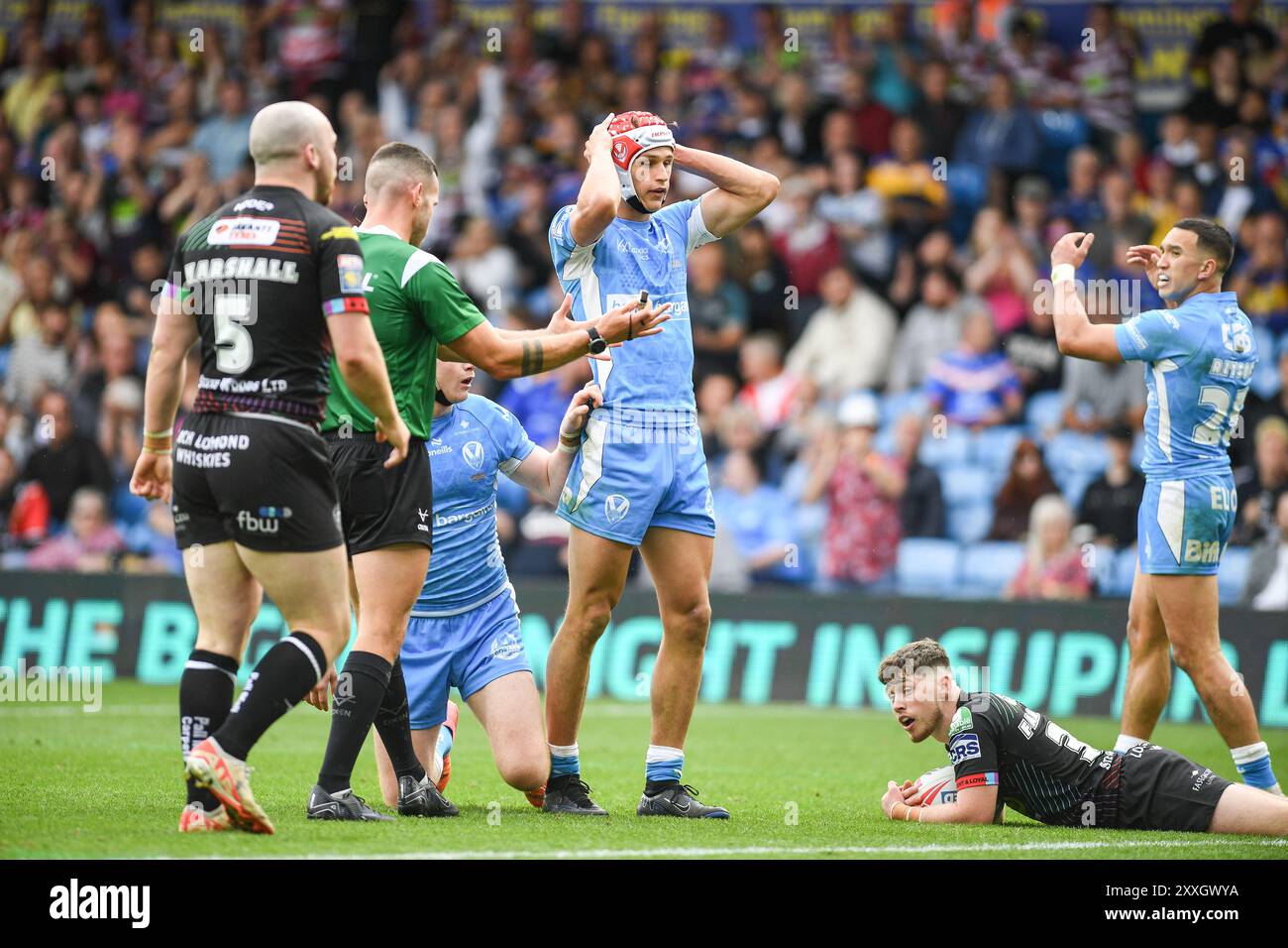 Leeds, England - 17th August 2024 - St. Helens chance gone. Rugby ...