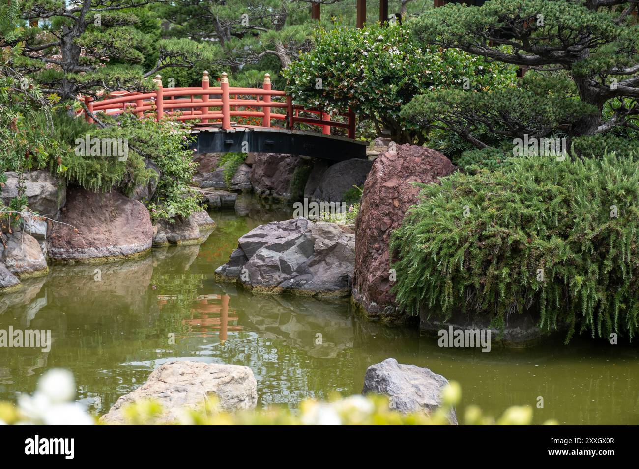Landscape urban design, public city park in Japan style with stones ...