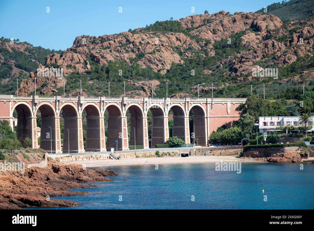 Views along Corniche d’Or or Corniche de l’Esterel beautiful coastal ...