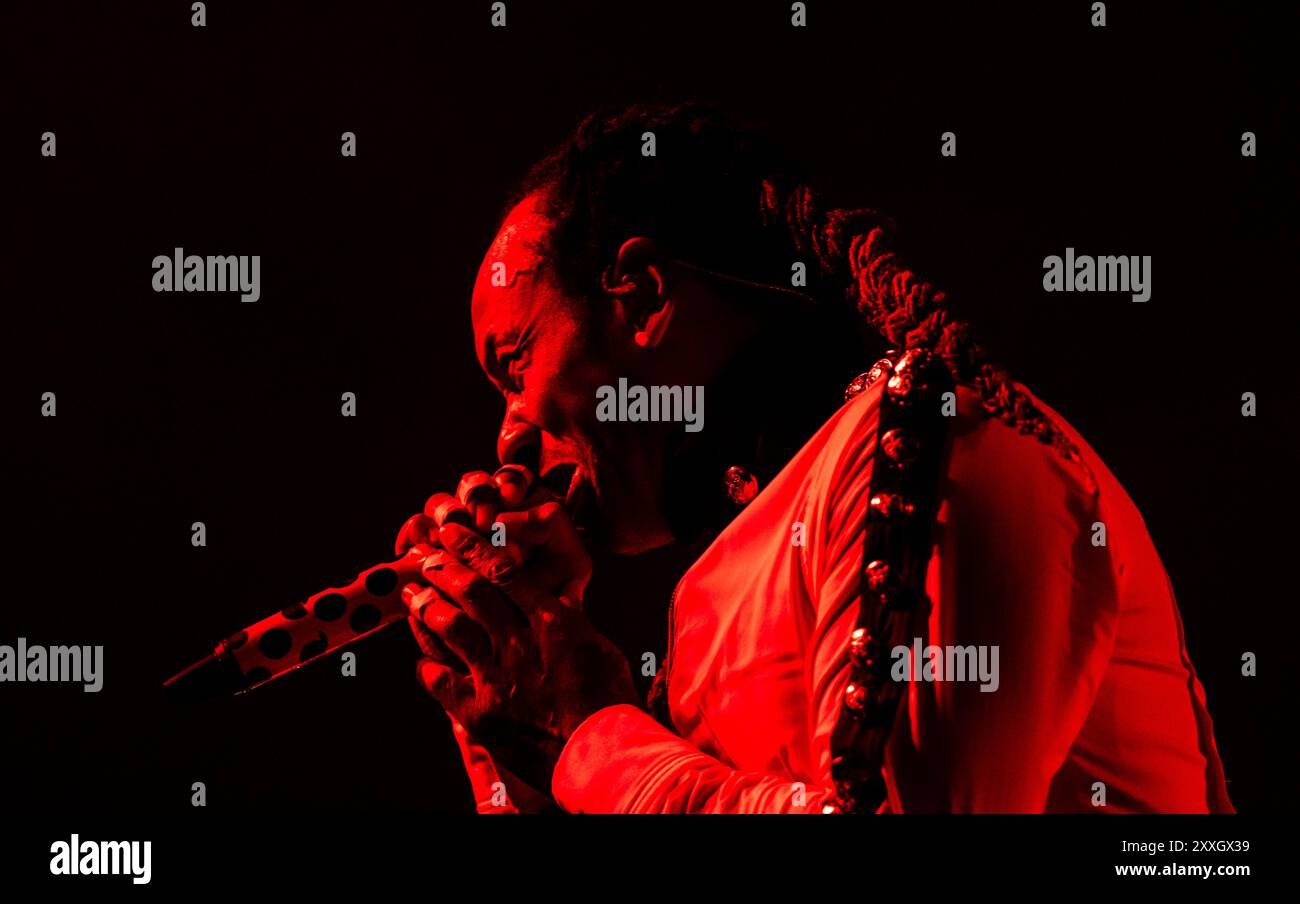 EDITORIAL USE ONLY Maxim performs with is band The Prodigy during the ...