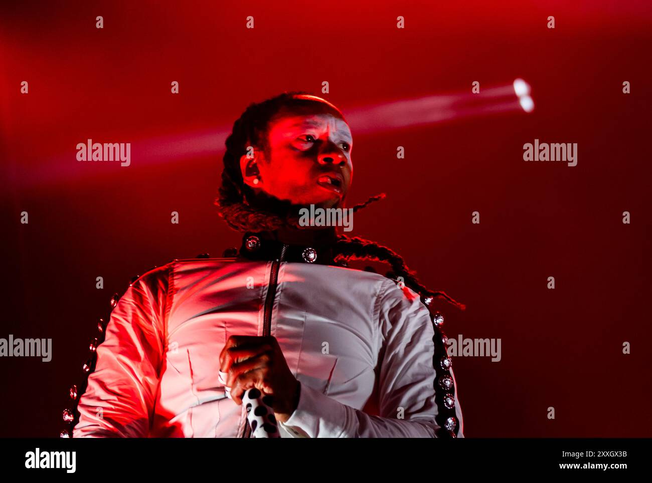 EDITORIAL USE ONLY Maxim performs with is band The Prodigy during the ...