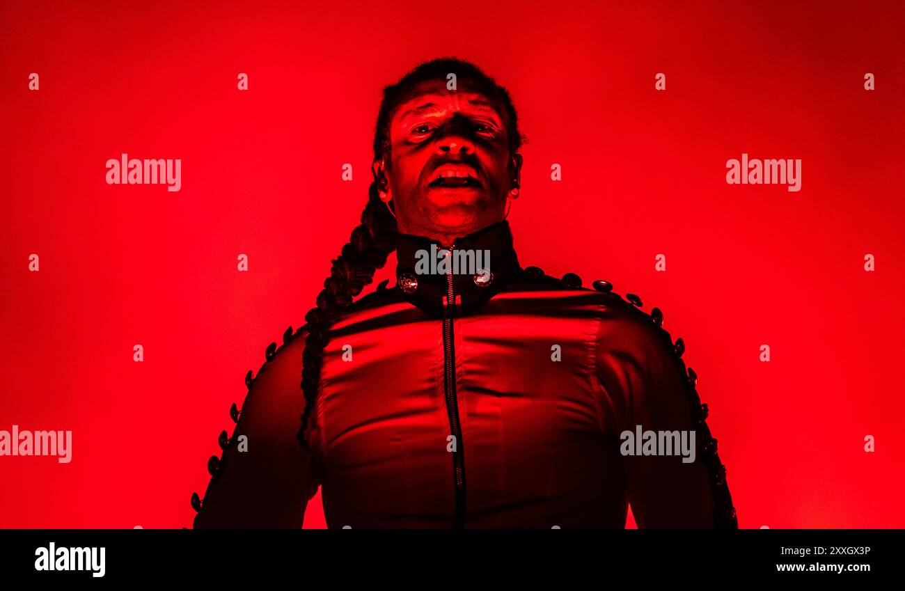 EDITORIAL USE ONLY Maxim performs with is band The Prodigy during the ...