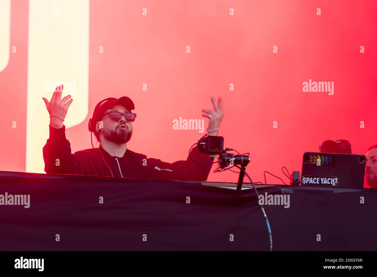 Leeds, UK. Saturday 24 August 2024 Skrillex (Sonny John Moore) finally ...